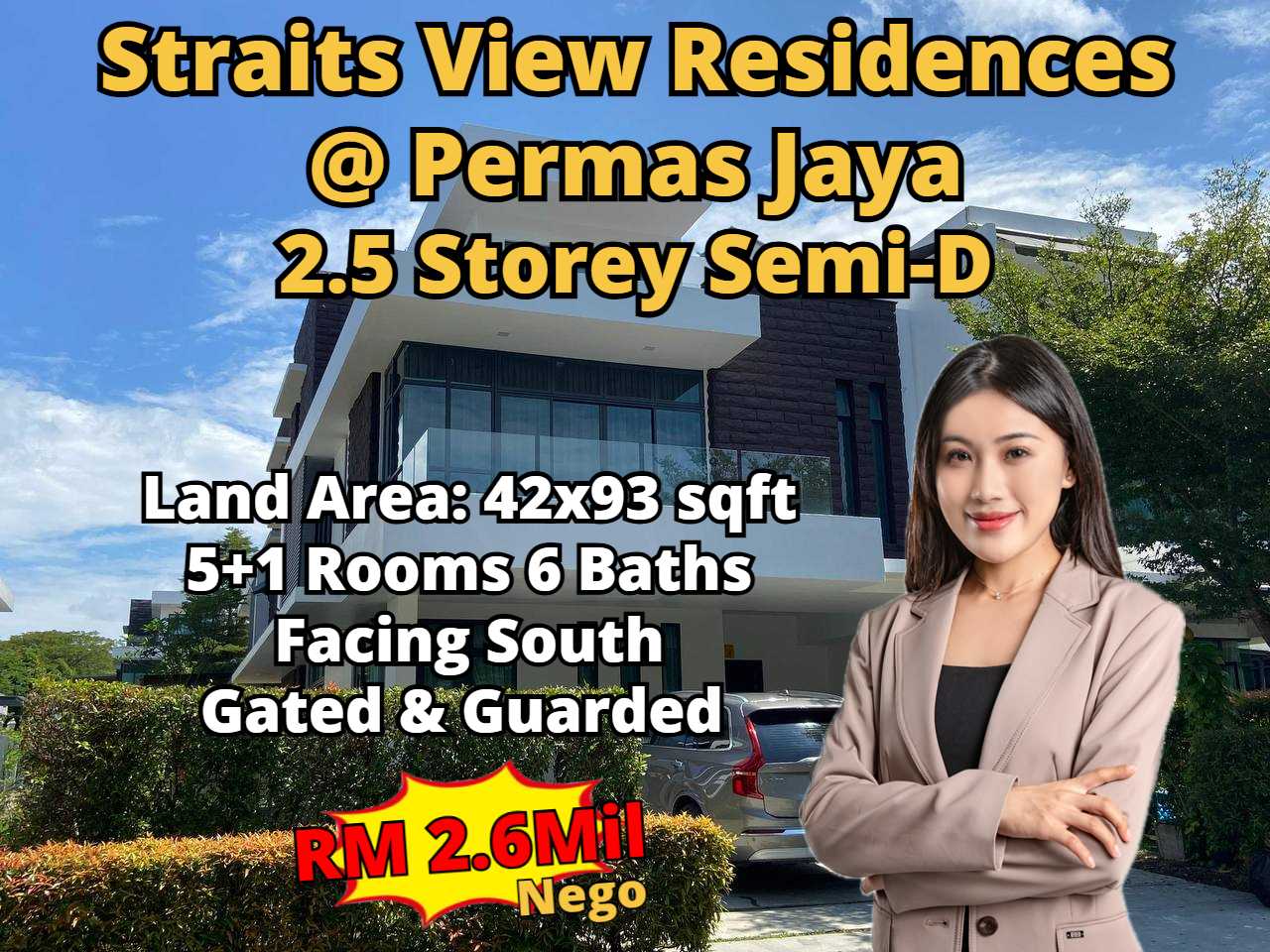 Straits View Residences @ Permas Jaya 2.5 Storey Semi-D - Cady Property