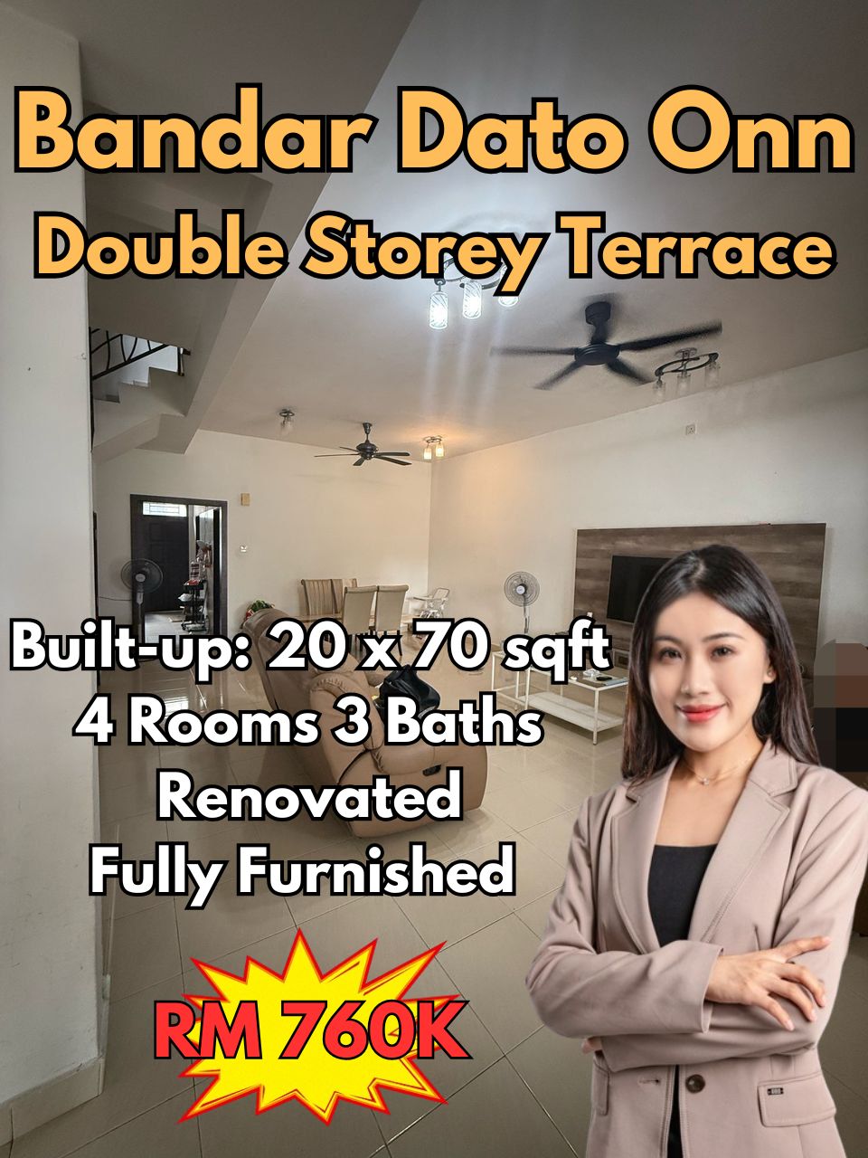 Jalan Perjiranan 10 Bandar Dato Onn Double Storey Terrace House - Cady Property