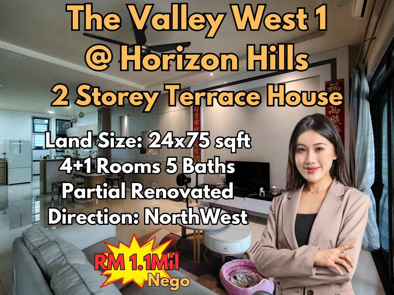 The Valley West 1 Jalan Gita 1/X Horizon Hills Double Storey Terrace ...