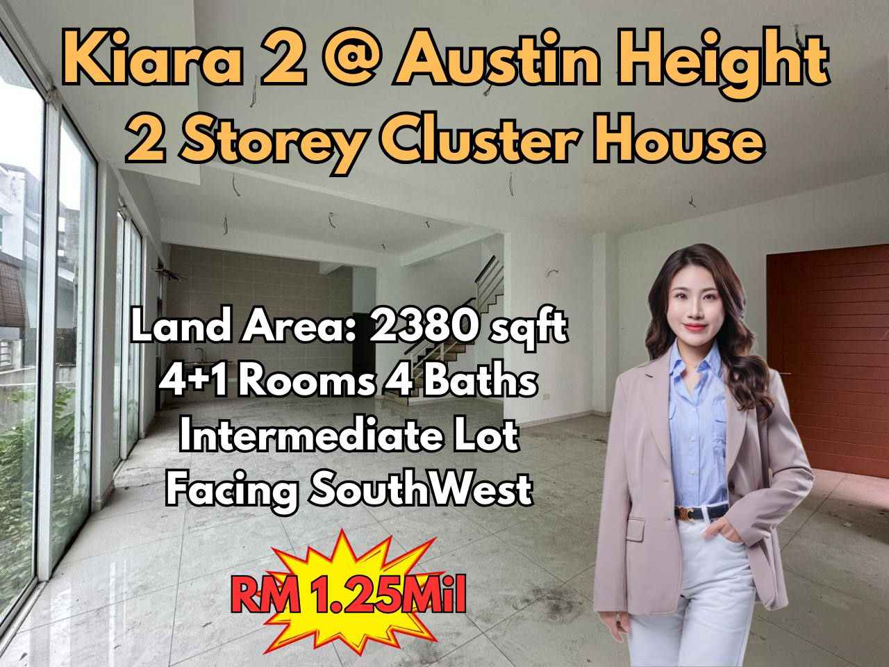 Kiara 2 @ Austin Height Double Storey Cluster House - Cady Property