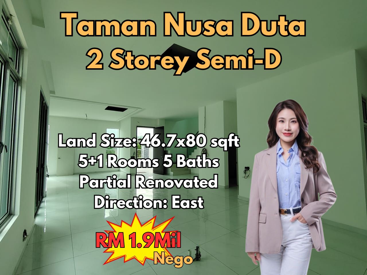 Jalan Duta 1/1X Taman Nusa Duta Double Storey Semi-D - Cady Property