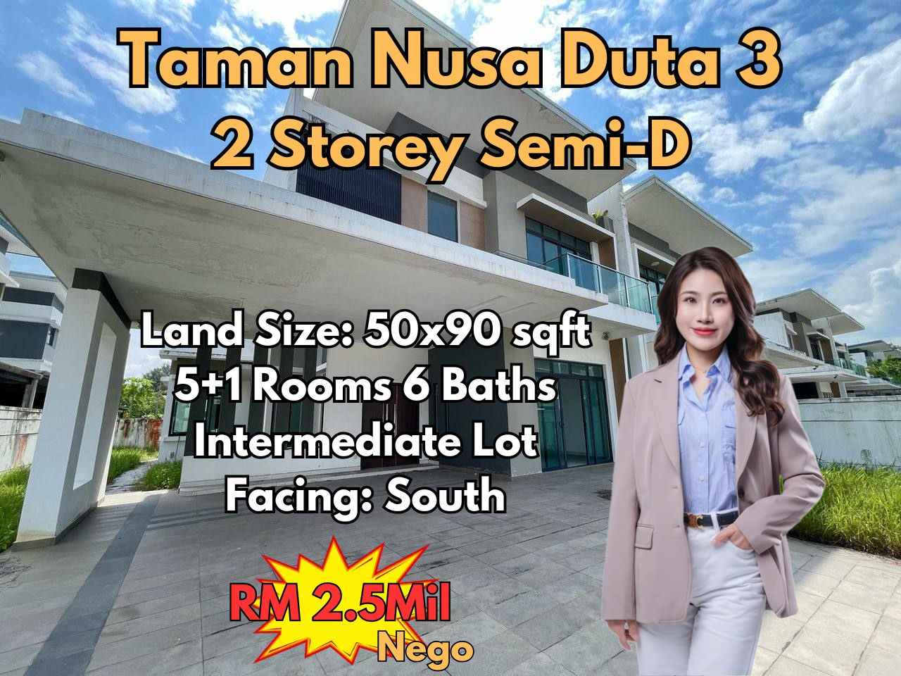 Jalan Duta X/X Taman Nusa Duta 3 Double Storey Semi-D - Cady Property