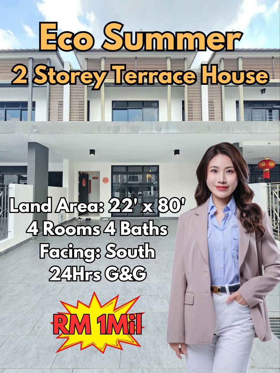 Eco Botanic Jalan Ekoflora 5/X Double Storey Terrace House - Cady Property