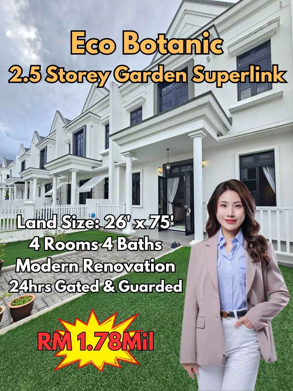 Eco Botanic Jalan Eko Botani 1/X 2.5 Storey Garden Superlink House ...