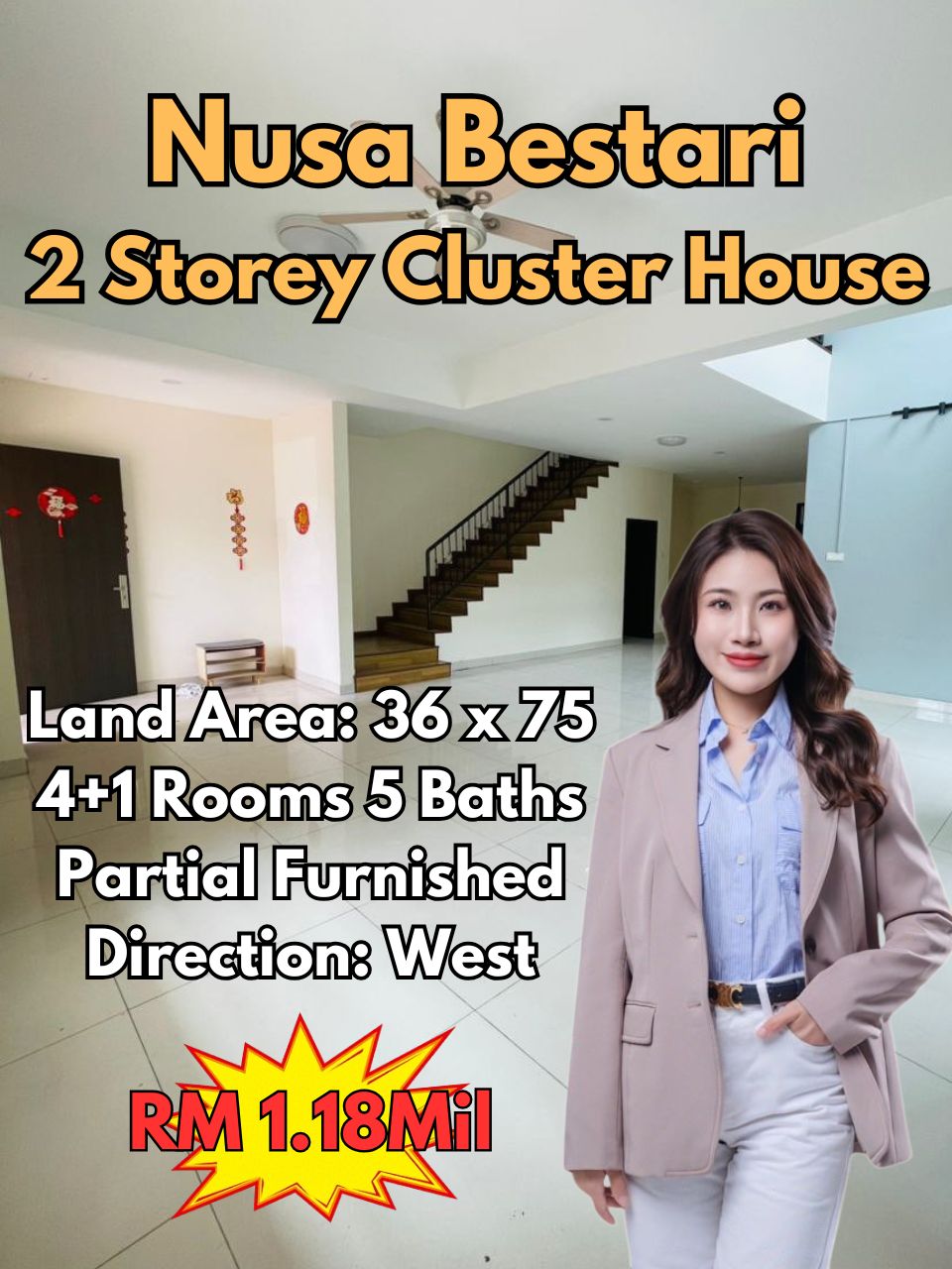 Jalan Bestari X/3 Taman Nusa Bestari Cluster House - Cady Property