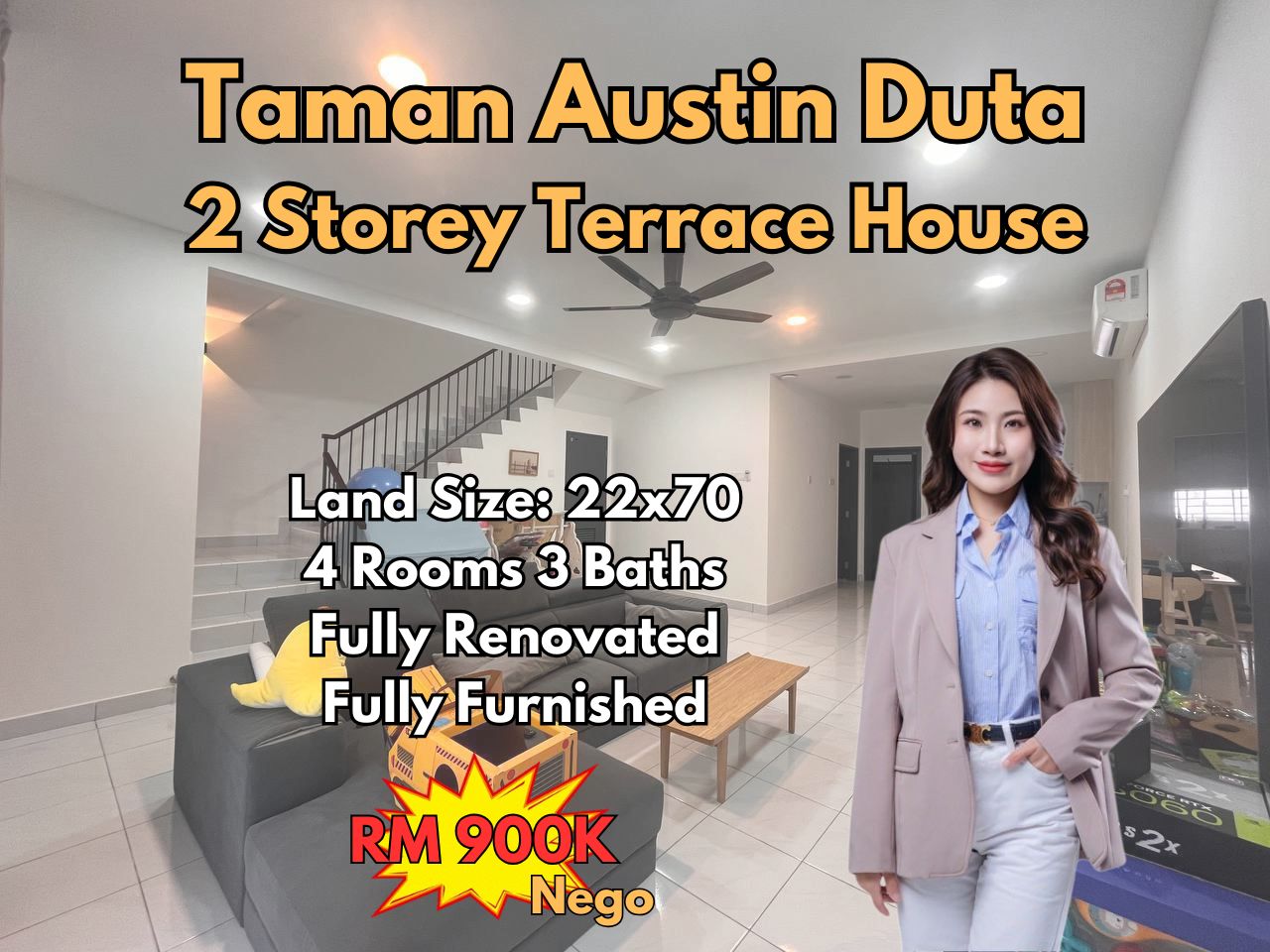 Jalan Austin Duta 4/X Taman Austin Duta Double Storey Terrace House ...